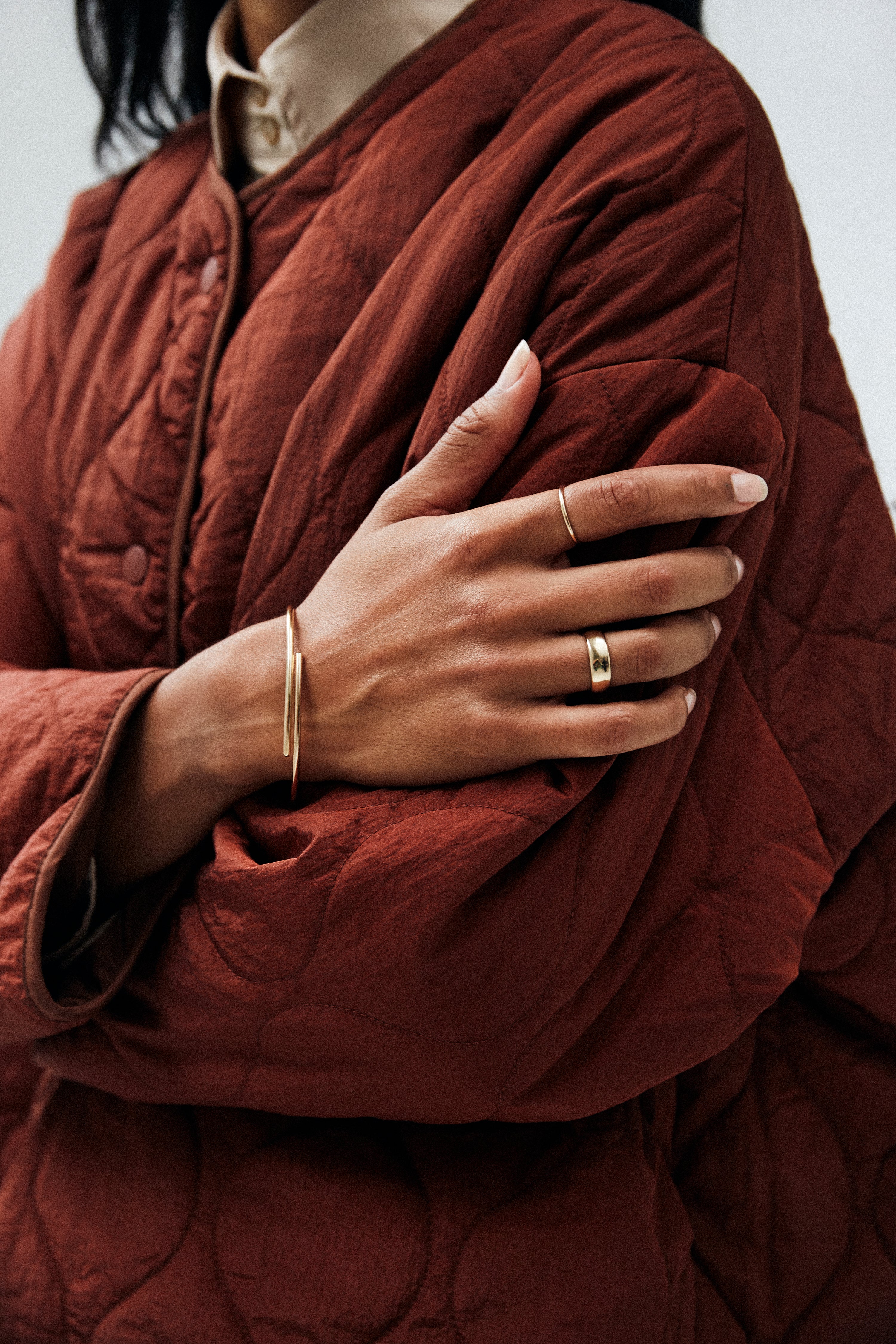 Barrel Bracelet | 14k gold bangle | ATTIC | ATTIC